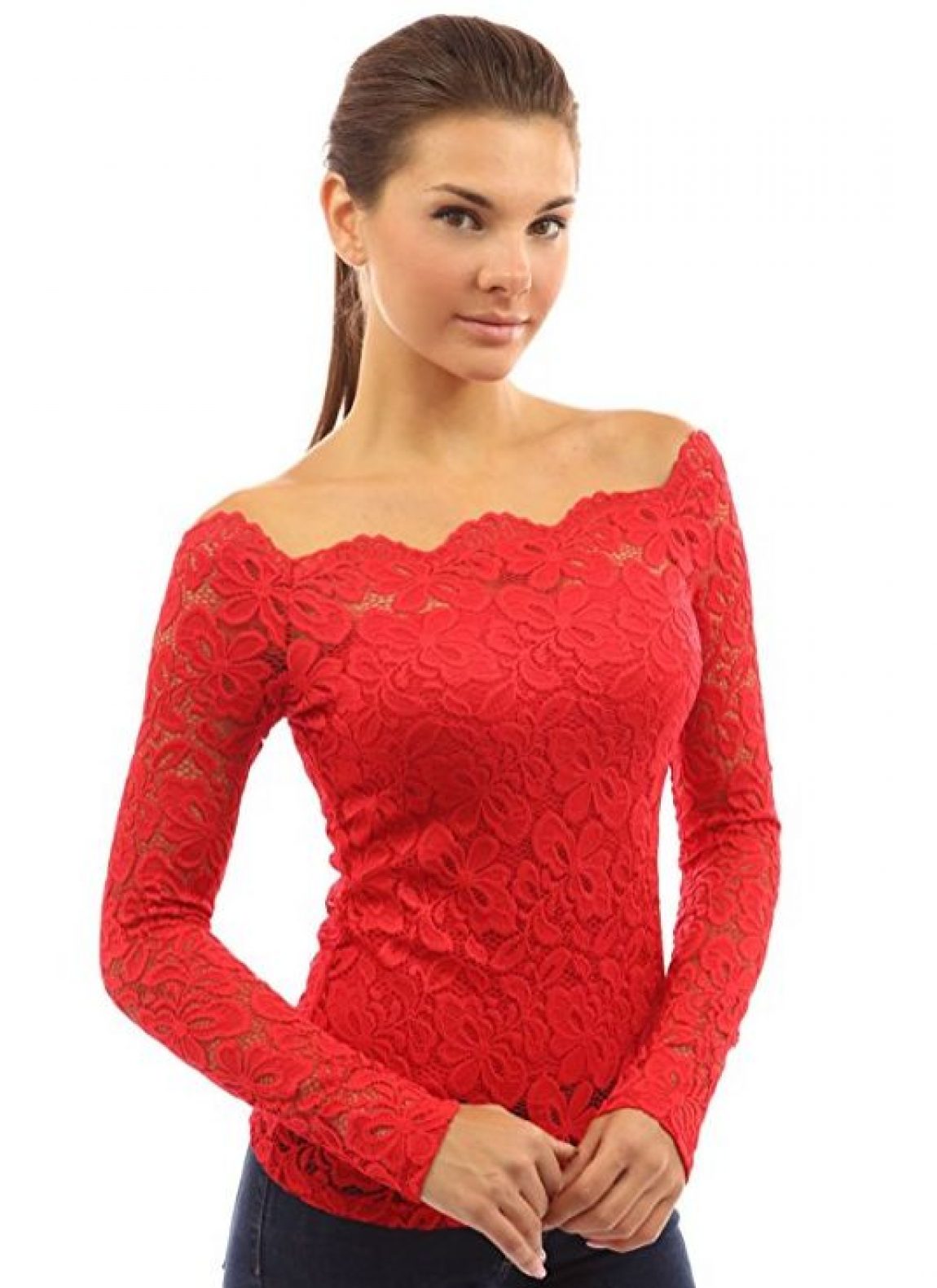 Floral Lace Off Shoulder Twin Set Top | Raluca Fashion